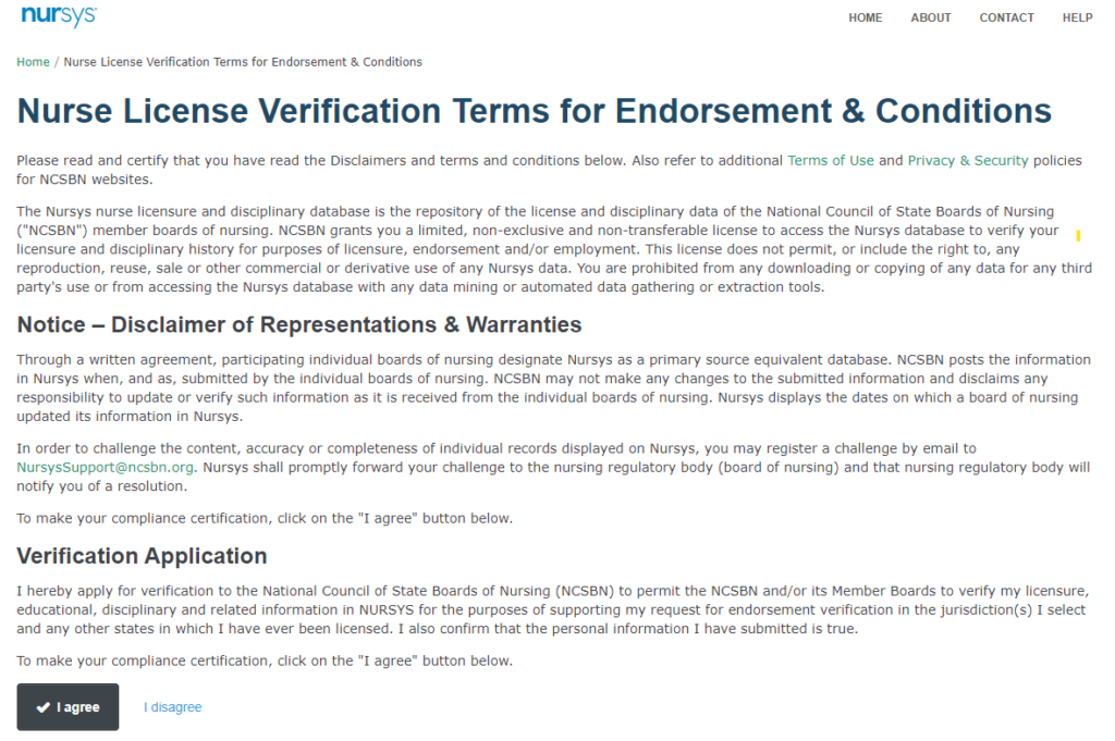 Step 5. Verification of License (Nursys) - DaRi Resources